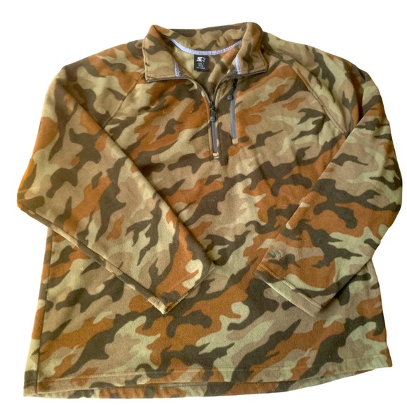 STARTER | Jackets & Coats | Starter Camouflage 4 Zip Fleece Pullover ...